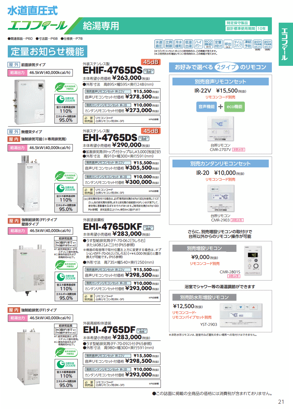 リモコンは別売りです。